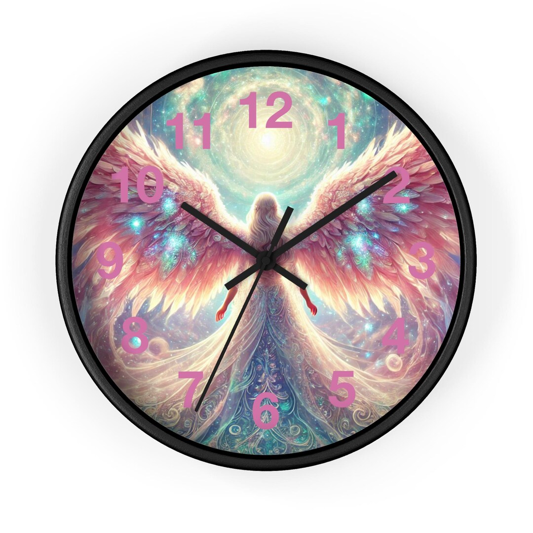 Angel Wings Art Wall Clock, Spiritual Decor, Gift for Her, Fantasy Home ...