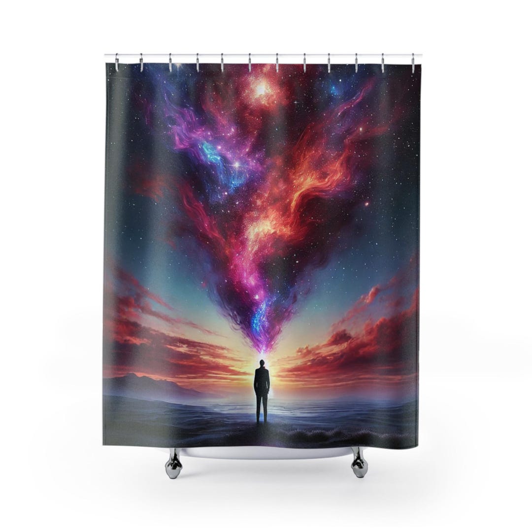 Galactic Dreamscape Shower Curtain, Cosmic Home Décor, Space-themed ...