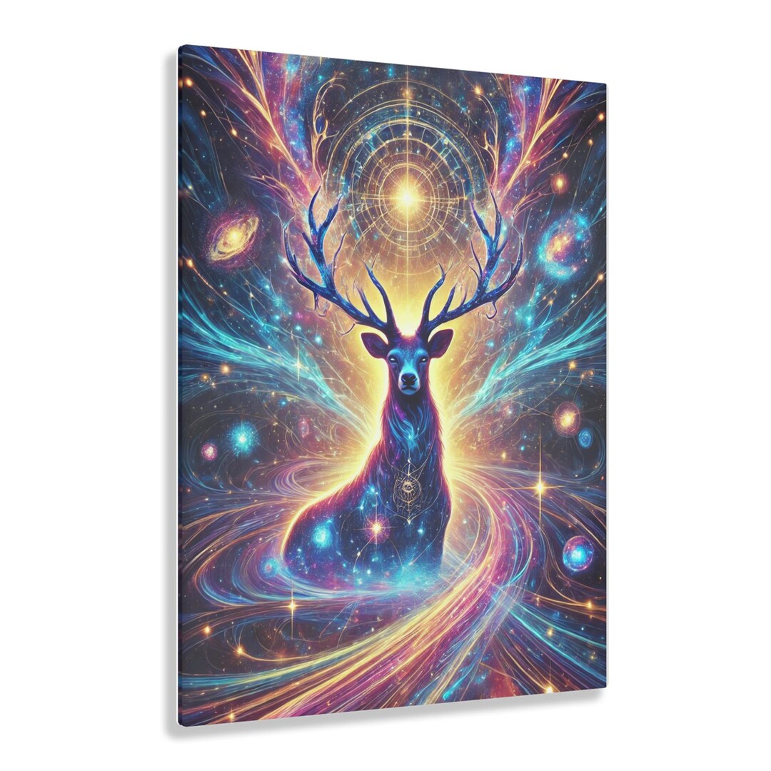 Mystical Stag Acrylic Print Celestial Wall Art for Home Decor, Nature ...