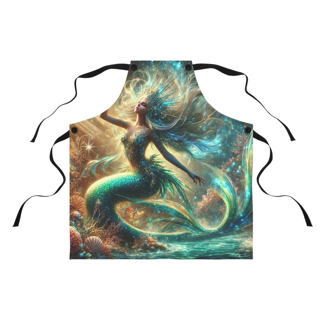 Mermaid Fantasy Apron Whimsical Cooking Gift for Her, Artistic Kitchen ...