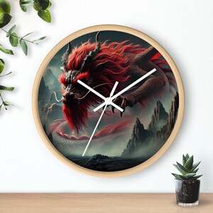 Mythical Dragon Wall Clock: Fantasy Home Decor, Unique Gift for Gamers ...