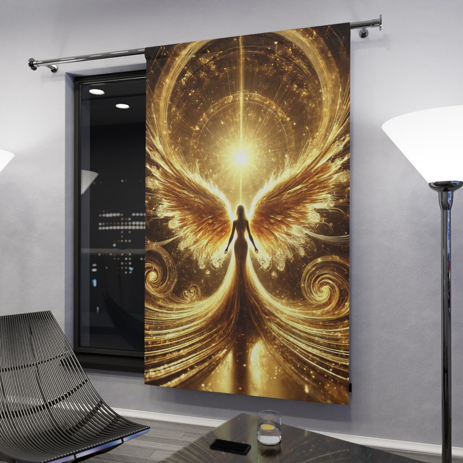 Celestial Angel Window Curtain, Bohemian Decor, Dreamy Atmosphere, Home ...