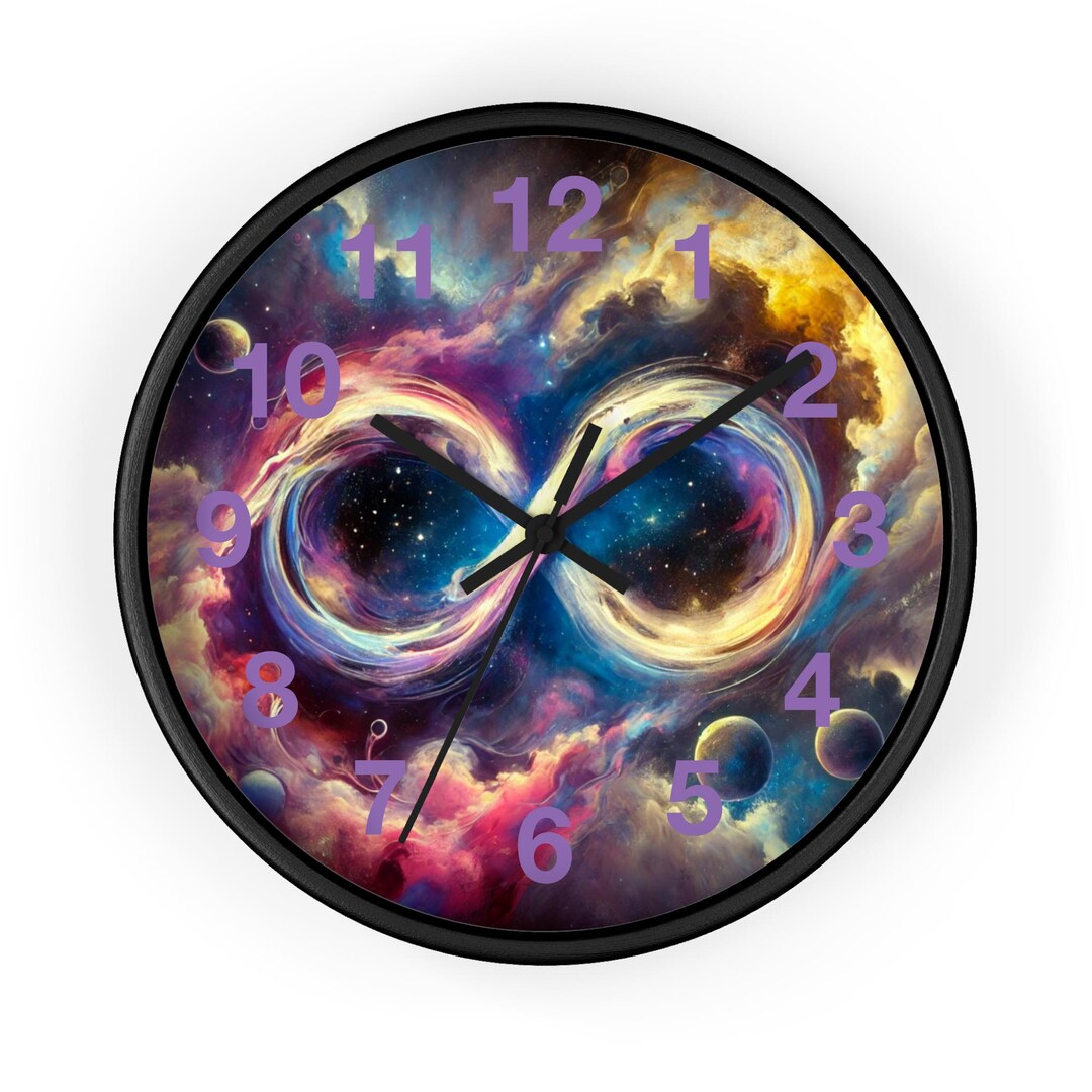 Cosmic Infinity Wall Clock, Galaxy Decor, Space Lover Gift, Unique Wall ...