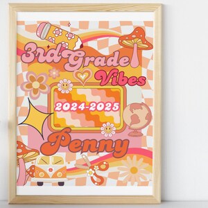 Groovy Back to School Vibes Sign Personalized 1st Day of School Era ...