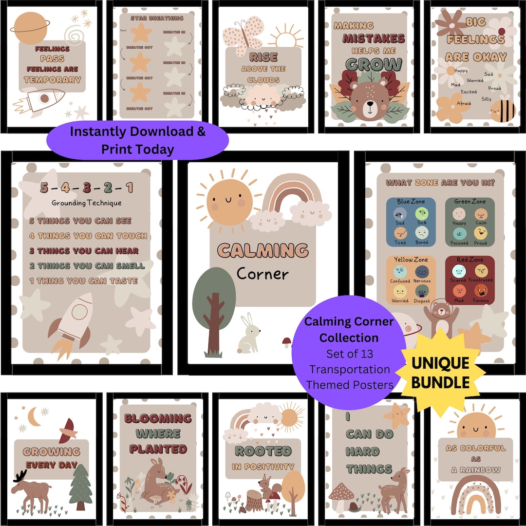 Sensory Room Posters- Set of 13 Calming Corner Posters- Sensory Room ...