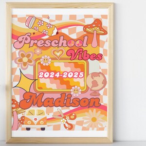 Groovy Back to School Vibes Sign Personalized 1st Day of School Era ...