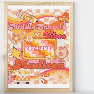 Groovy Back to School Vibes Sign Personalized 1st Day of School Era ...