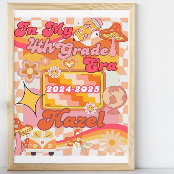 Groovy Back to School Vibes Sign Personalized 1st Day of School Era ...