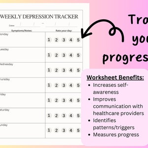 Weekly Depression Tracker Worksheet - Etsy