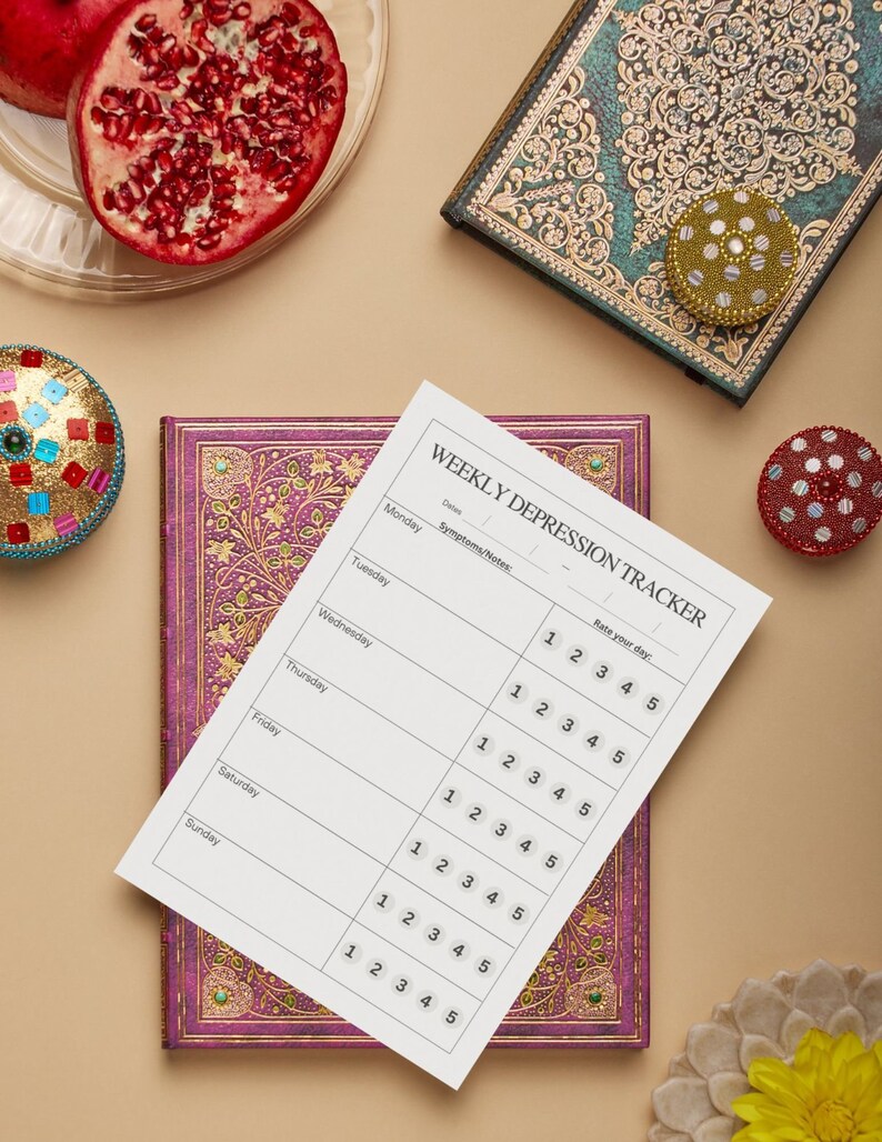 Weekly Depression Tracker Worksheet - Etsy