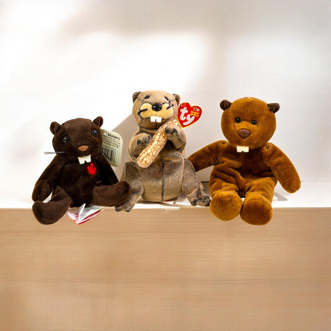 Trio of Canada Beaver Plushies, Plush Toy Animals, Ty Beanie Babies and ...