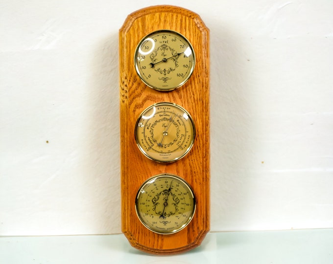 Thermometer Barometer Hydrometer Wall Hanging, Indoor Weather Station ...