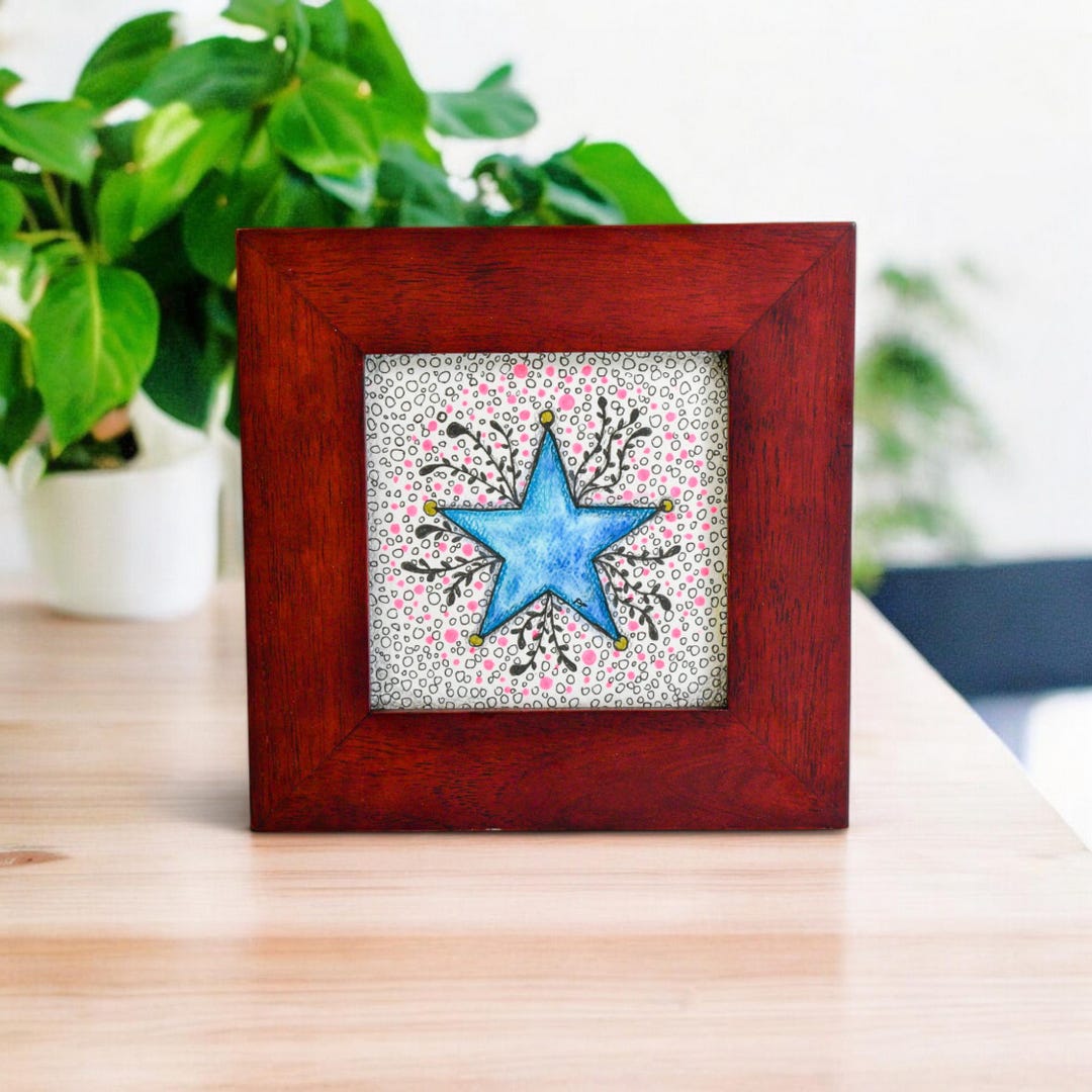 Dark Brown Wood 5x5 Square Picture Frame | Includes Artwork - Etsy