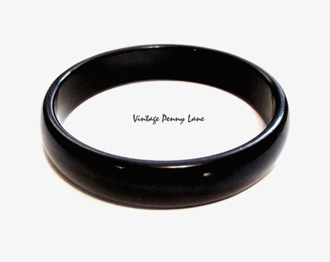 Vintage Black Bangle Bracelet, Mod Lucite Plastic - Etsy