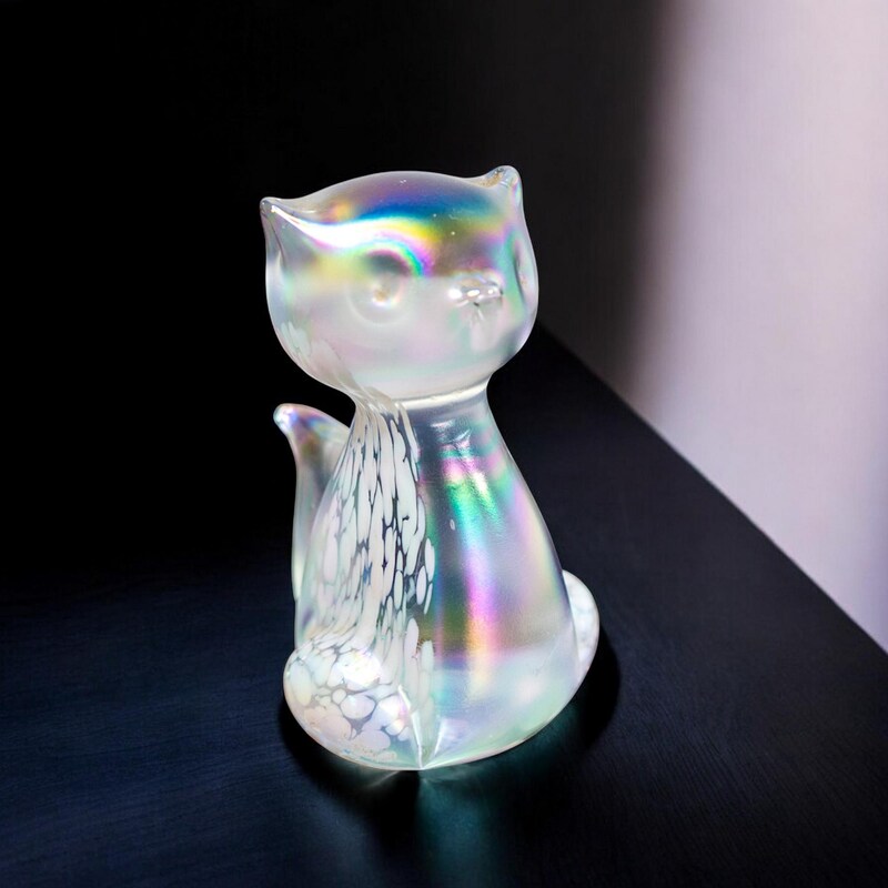 Glass Cat Figurine - Etsy