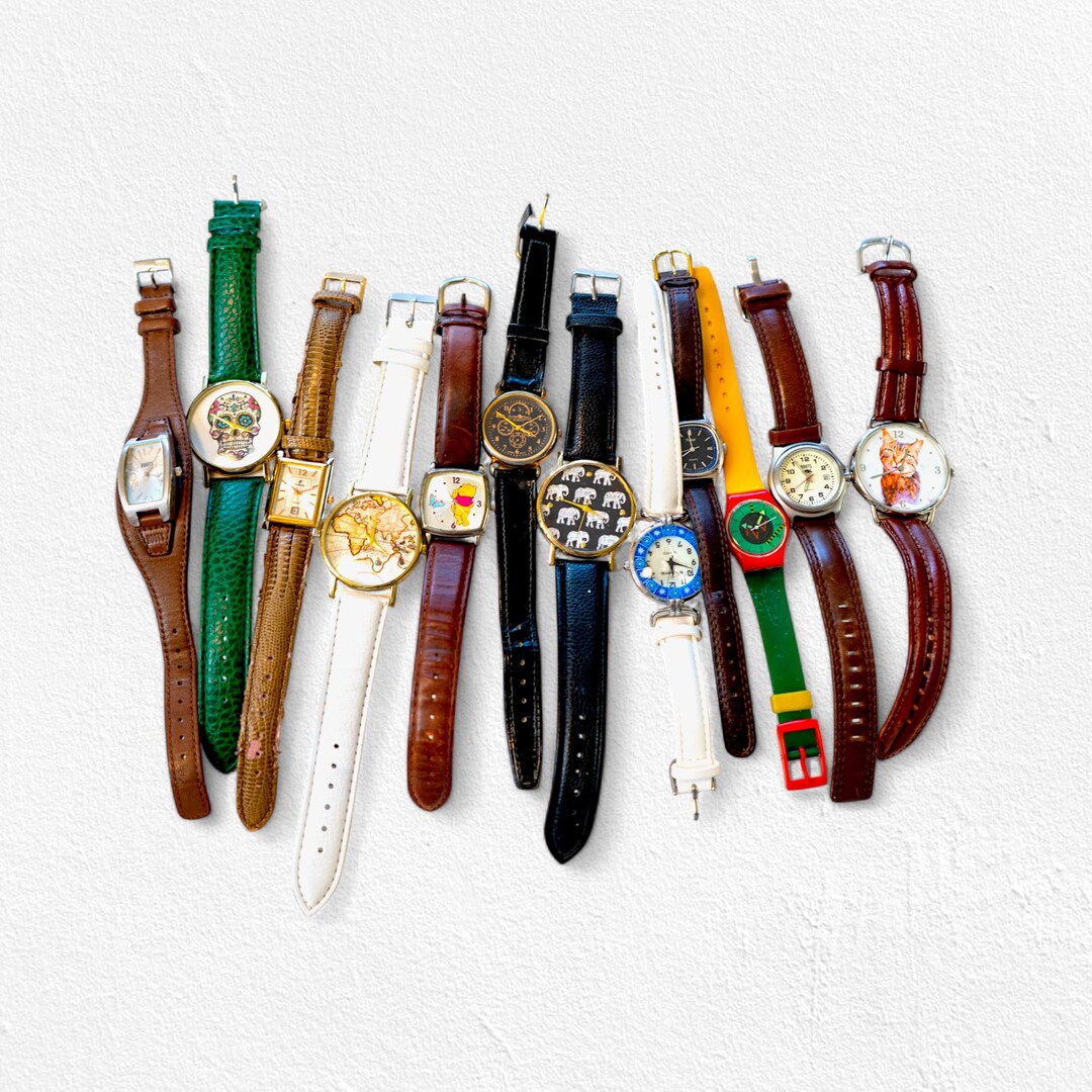 Vintage Watch Lot for Crafts or Repurpose – 12 Mixed Analog Watches ...