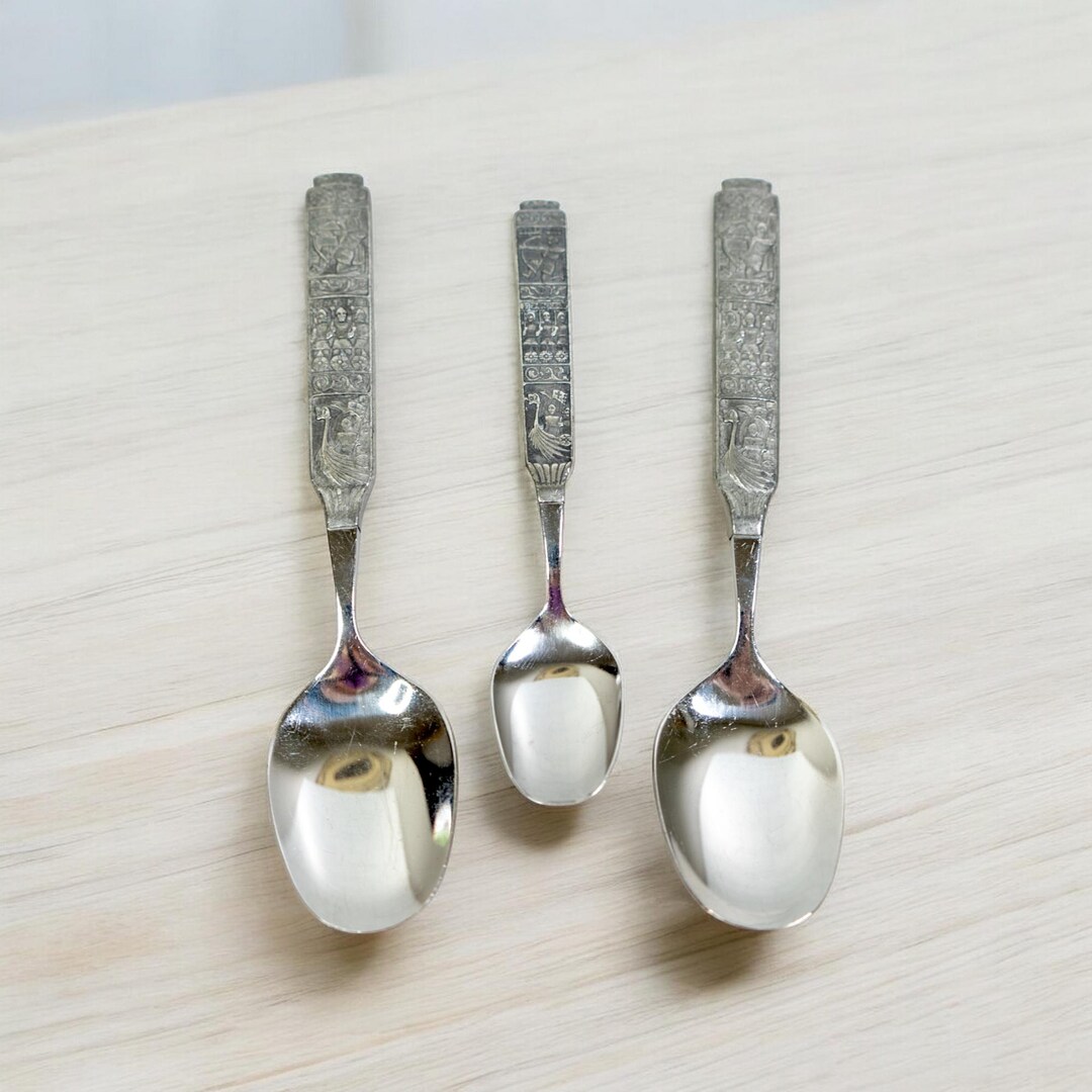 Konge Tinn Pewter and Stainless Steel Norway Spoons | Vintage ...
