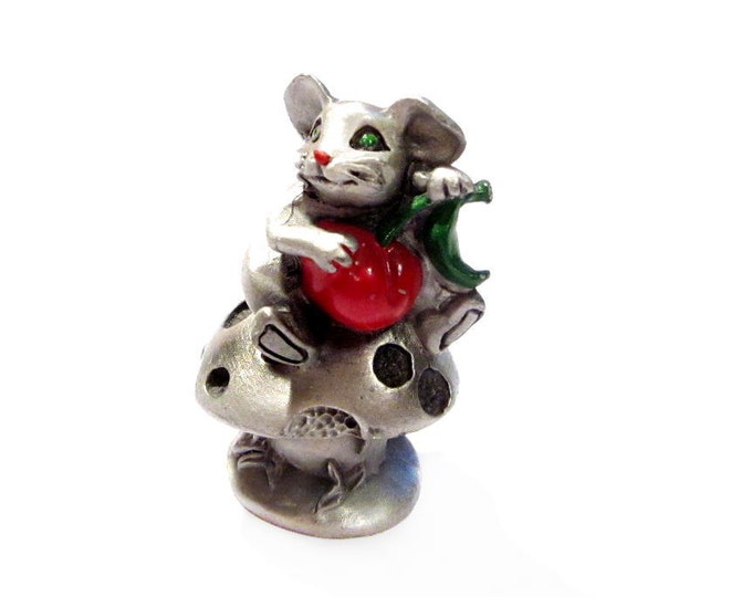 Vintage Pewter Mini Miniature Mouse / Mushroom Signed - Etsy