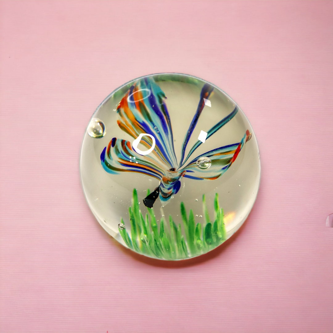 Butterfly Glass Paperweight | Blown Glass Figurine - Etsy