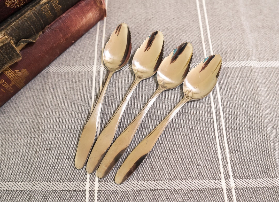 Stainless Steel Ice Cream Forks Vintage Serrated Spoons - Etsy