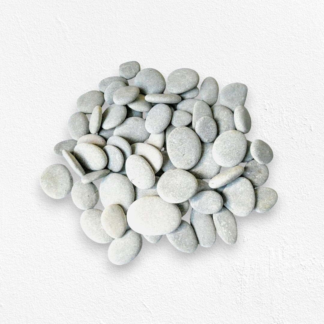 60 Smooth Grey Beach Pebbles | Lake Ontario Natural Stones | Craft ...