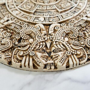 Huge 18 Inch Aztec Plate Wall Hanging, Vintage Mexican Souvenir Mayan ...