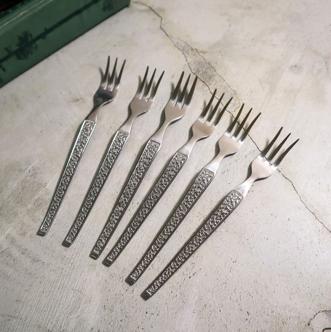 3 Tine Stainless Steel Forks Vintage Dessert Pastry Forks Seafood Forks ...