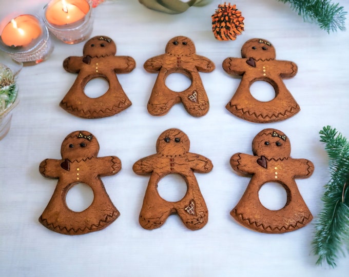 Gingerbread Napkin Rings, Gingerbread Decor, Christmas Decor, Table ...