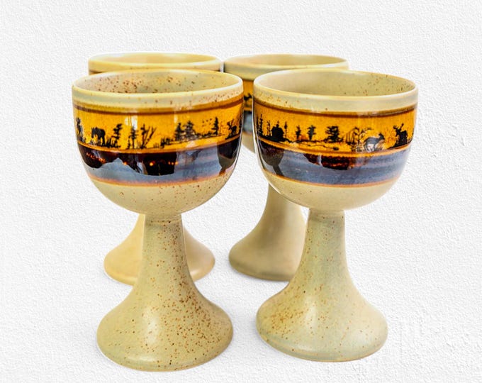 Stoneware Wine Goblets Set of 4 Designed by Debra Durrer for Earthart ...