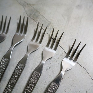 3 Tine Stainless Steel Forks Vintage Dessert Pastry Forks Seafood Forks ...
