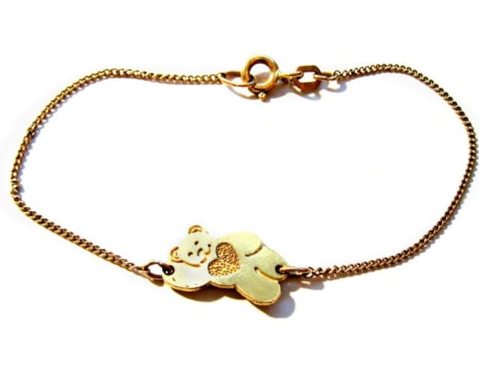Baby / Child 10K Gold Teddy Bear Chain Bracelet Vintage Jewelry - Etsy