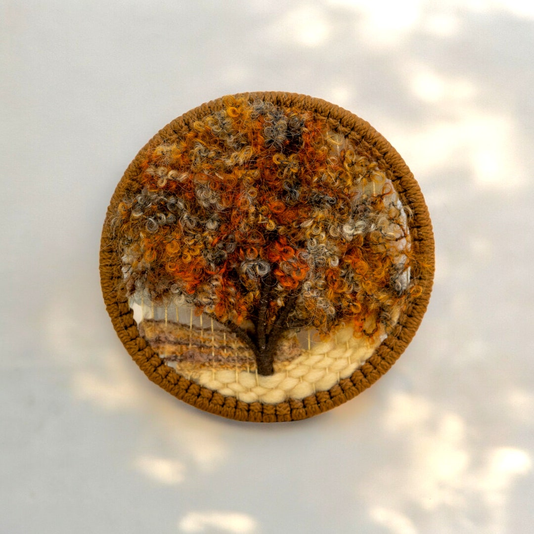 Small Fiber Art Tree of Life Wall Hanging Dimensional Woven 3D Effect ...