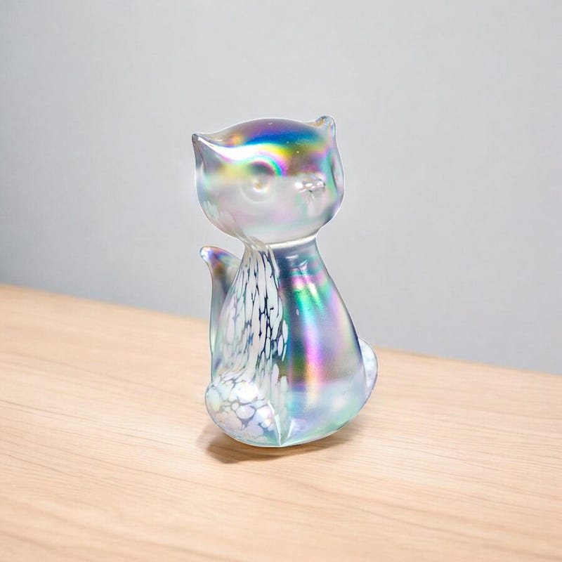 Glass Cat Figurine - Etsy