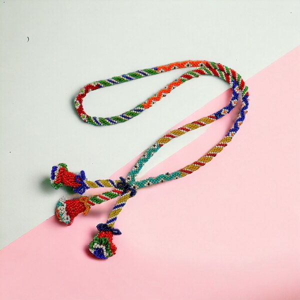 Beaded Rope Necklace - Etsy