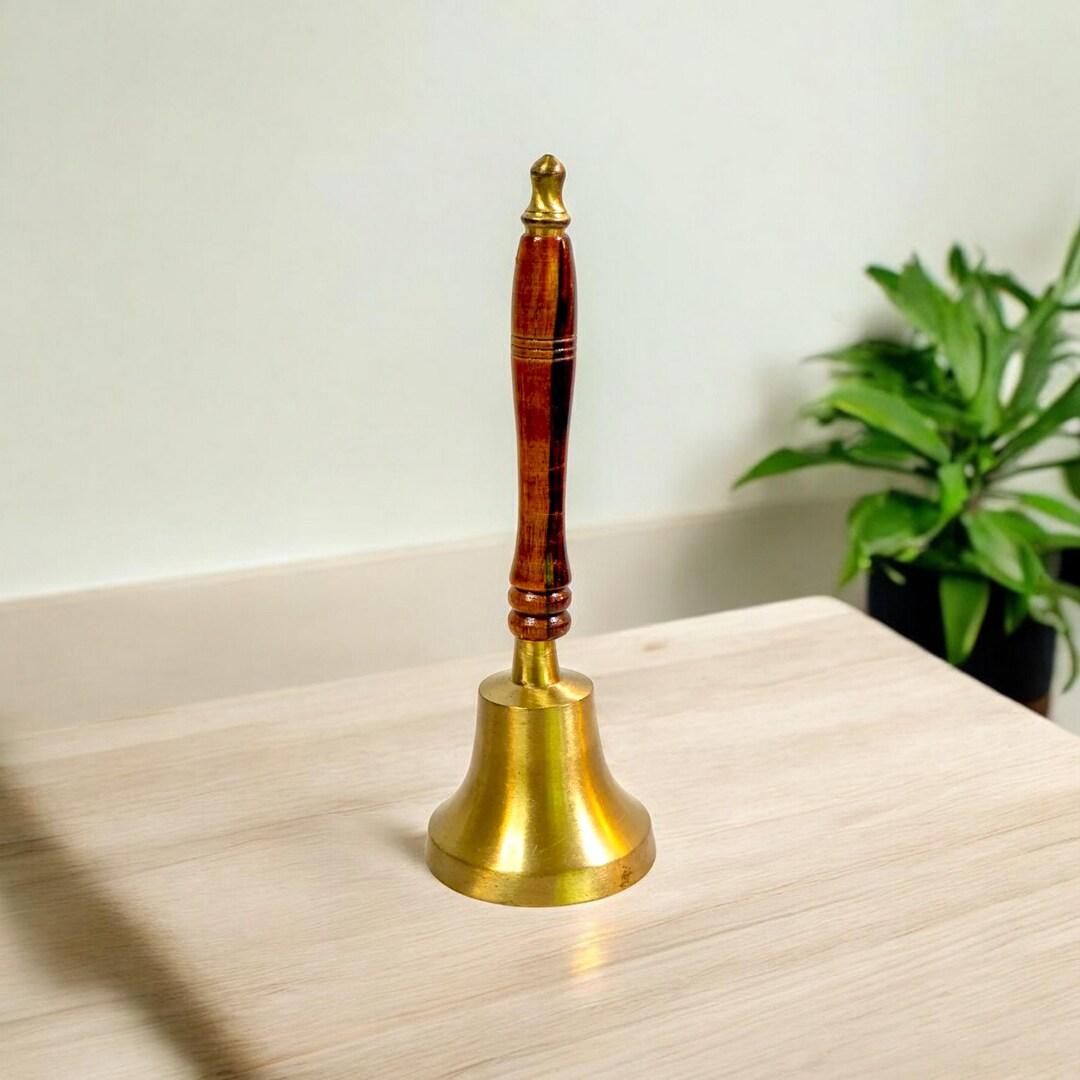 Vintage Brass and Wood Bell – Large Teacher's or Dinner Bell - Etsy