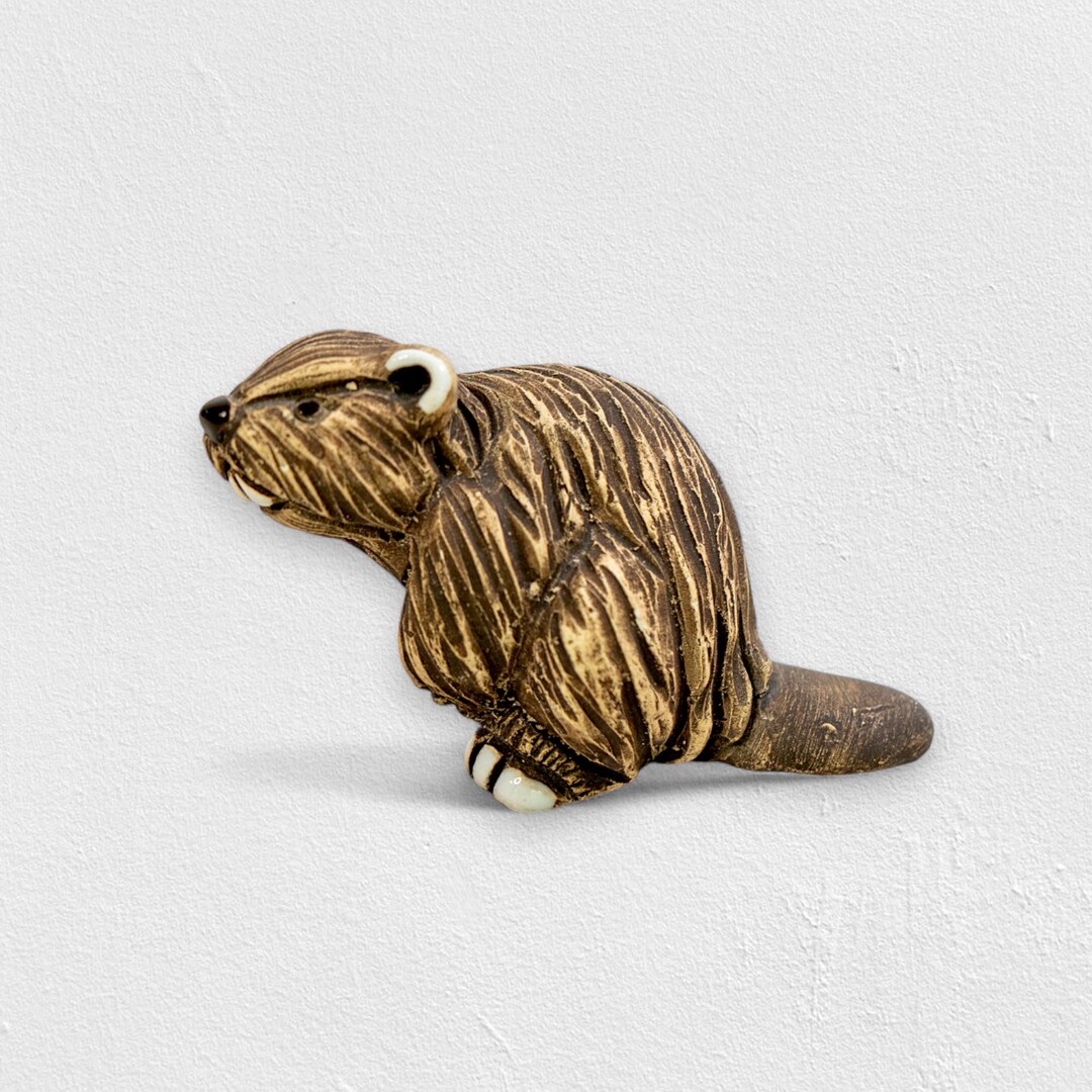Artesania Rinconada Beaver, Vintage Handmade Clay Pottery Figurine Made ...