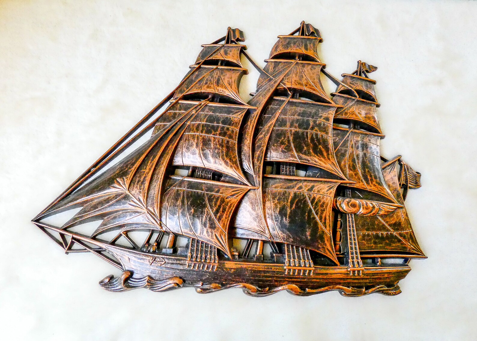 Vintage Syroco Copper Tone Molded Plastic Ship Sailboat - Etsy