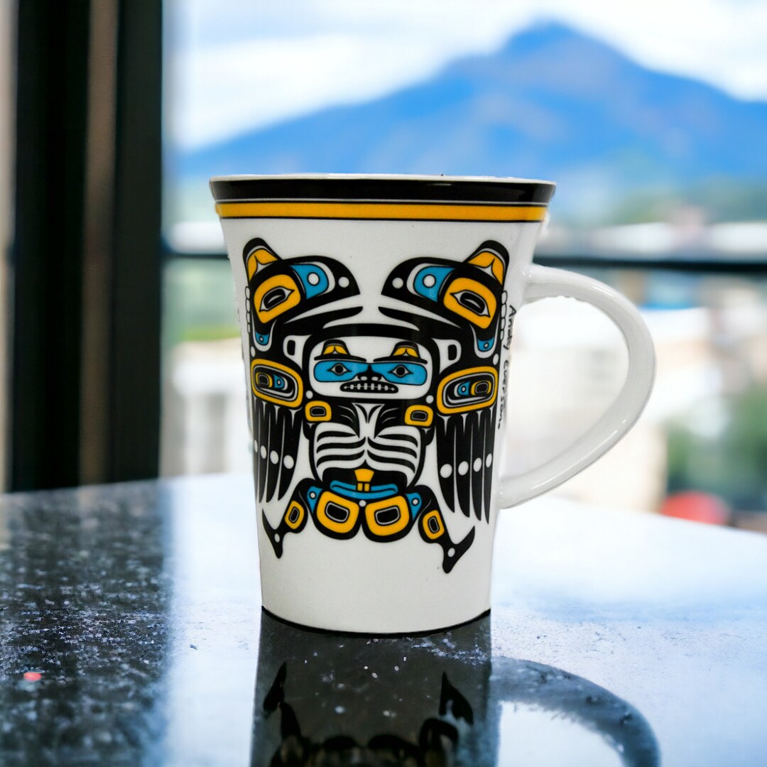 Kwakwaka'wakw Artist Andy Everson Ceramic Mug Chilkat Design Ravens Oscardo Coffee Cup - Etsy