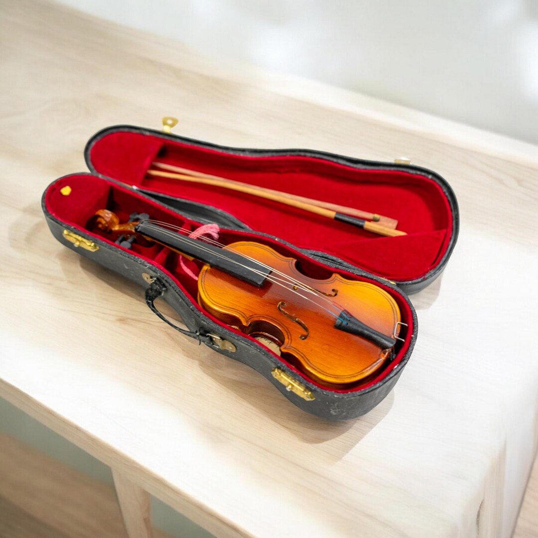 Kolophonium Mozart Mini Violin, Vintage Miniature Handmade Violin Model ...