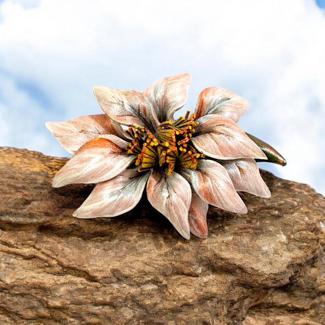 Handmade Leather Brooch, Vintage Hand Tooled Flower Pin - Etsy