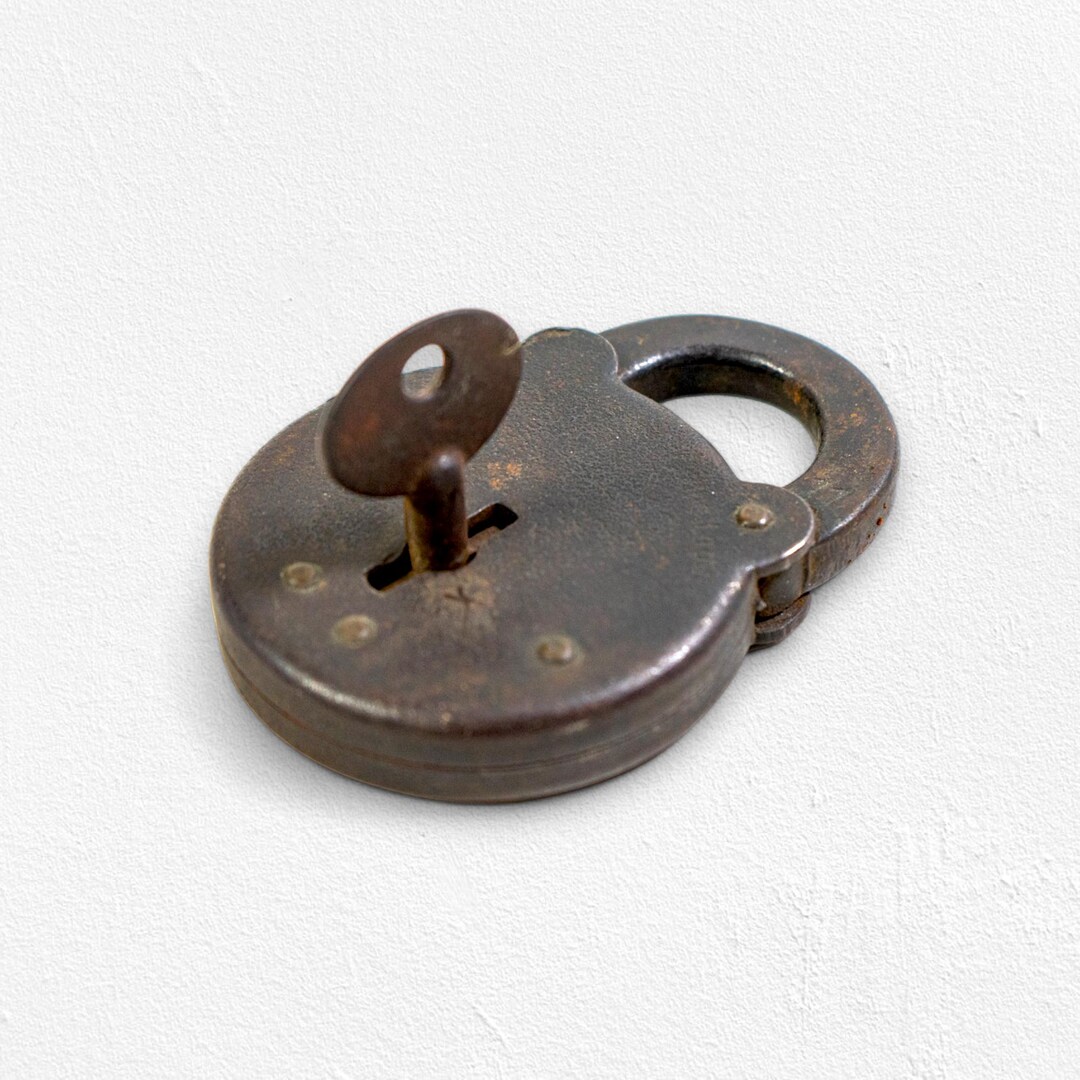 Antique Iron Padlock With Key, Vintage Lock, Farmhouse Rustic Wedding ...