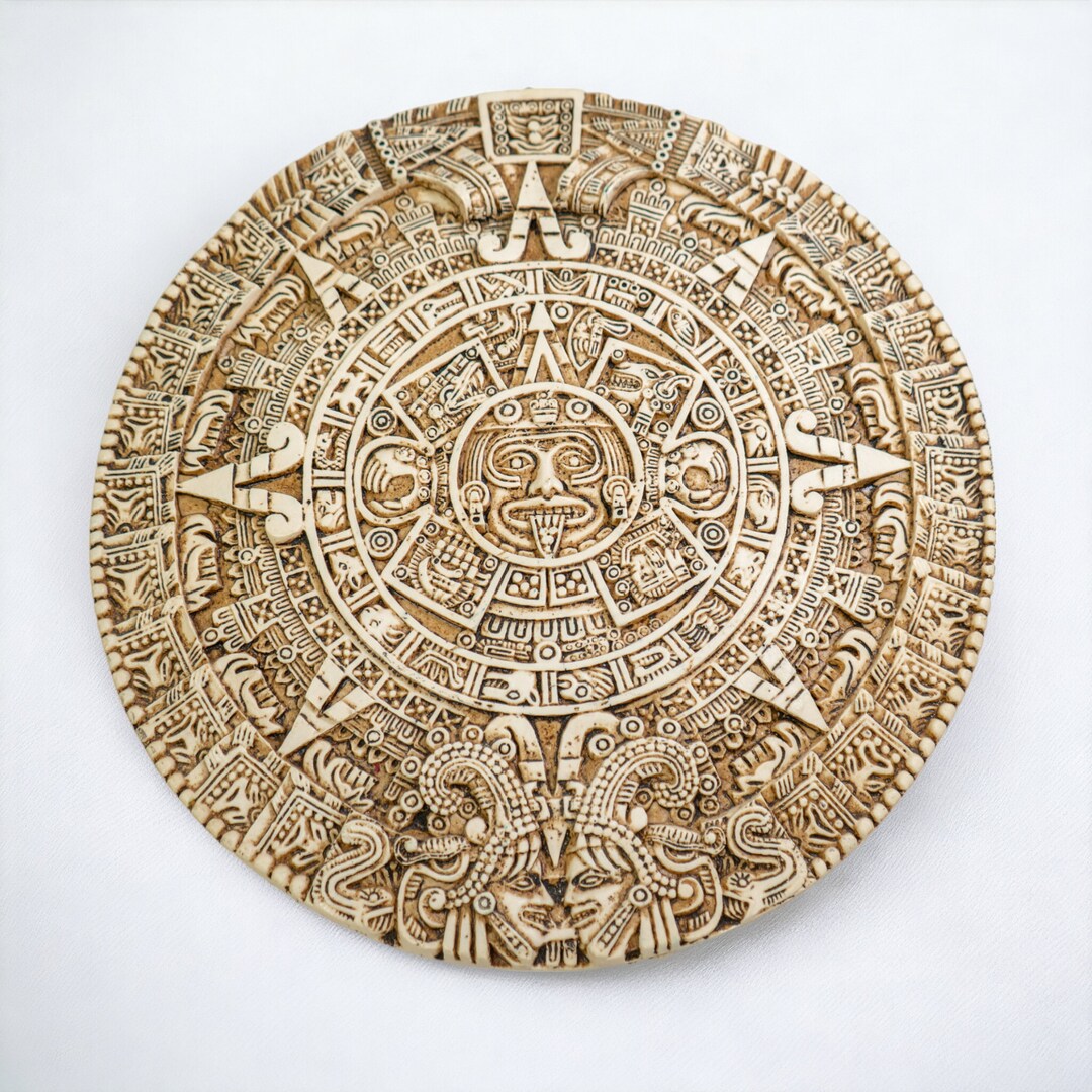 Huge 18 Inch Aztec Plate Wall Hanging Vintage Mexican Souvenir Mayan ...