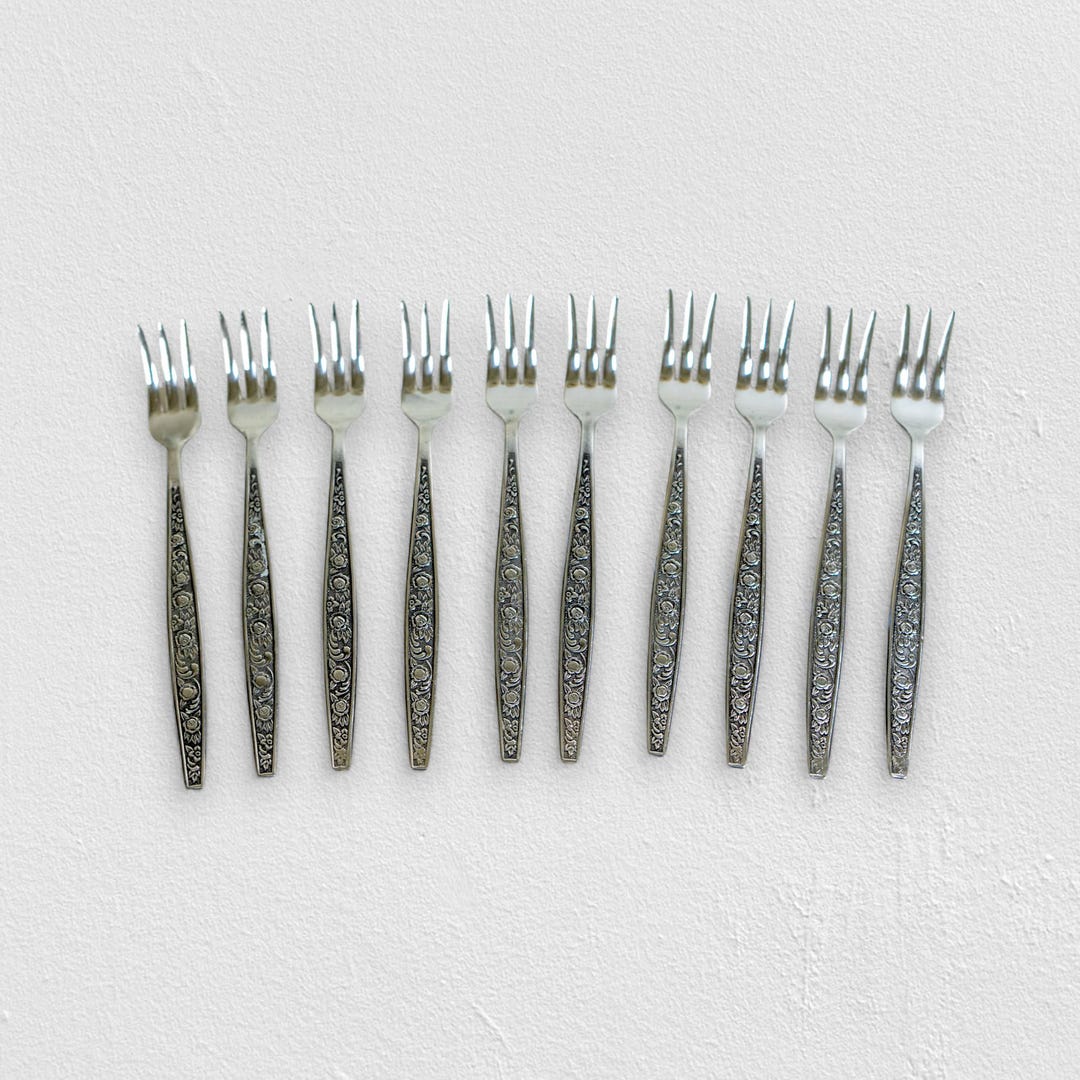 3 Tine Stainless Steel Forks Vintage Dessert Pastry Seafood Pickle Fork ...