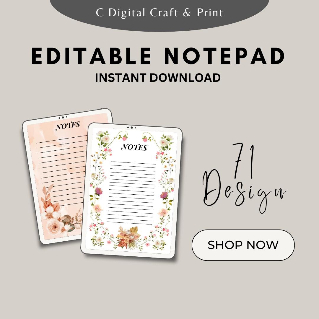 Editable Note Pad, Desk Pad, Small Pad, Memo Pad, to Do List, Note Book ...