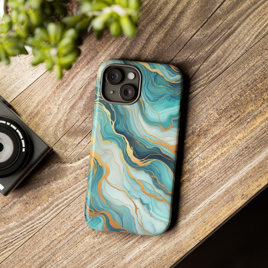 Tough Cases Turquoise Marble Design - Etsy