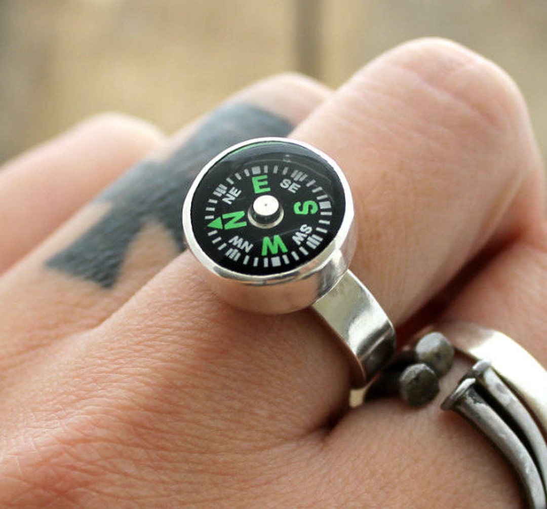 Working Compass Silver Ring - MADE TO ORDER - Etsy