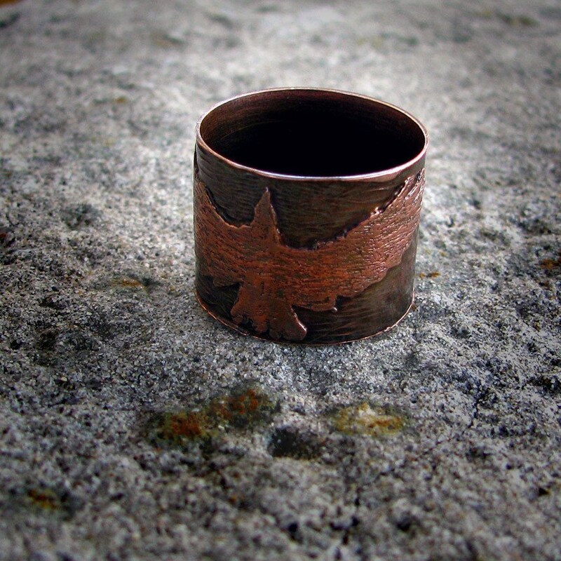 Etched Copper Ring - Etsy