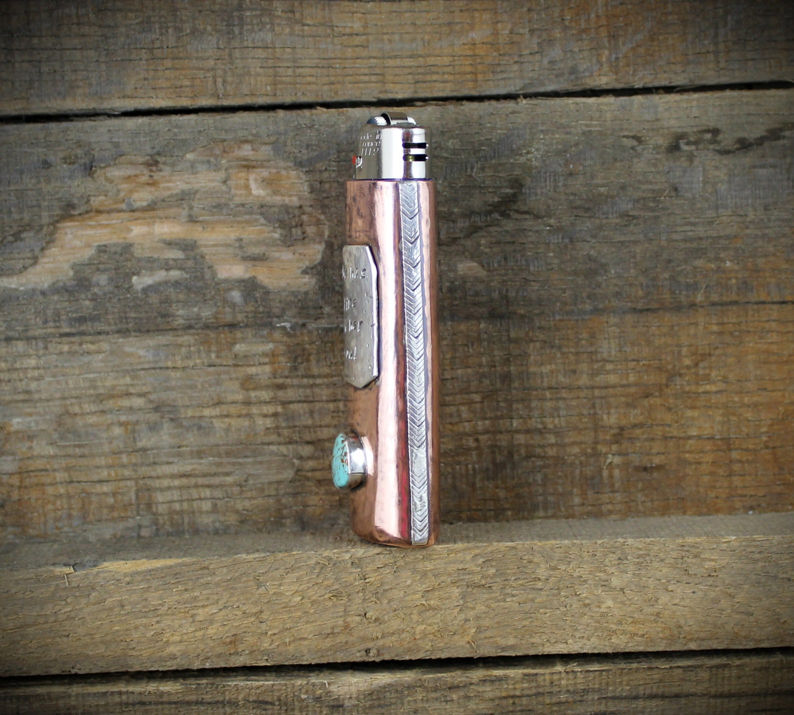 Copper Lighter Case With Natural Turquoise MADE TO ORDER | Etsy