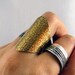 Warriors Shield - Hammered Brass Ring - MADE TO ORDER - Etsy