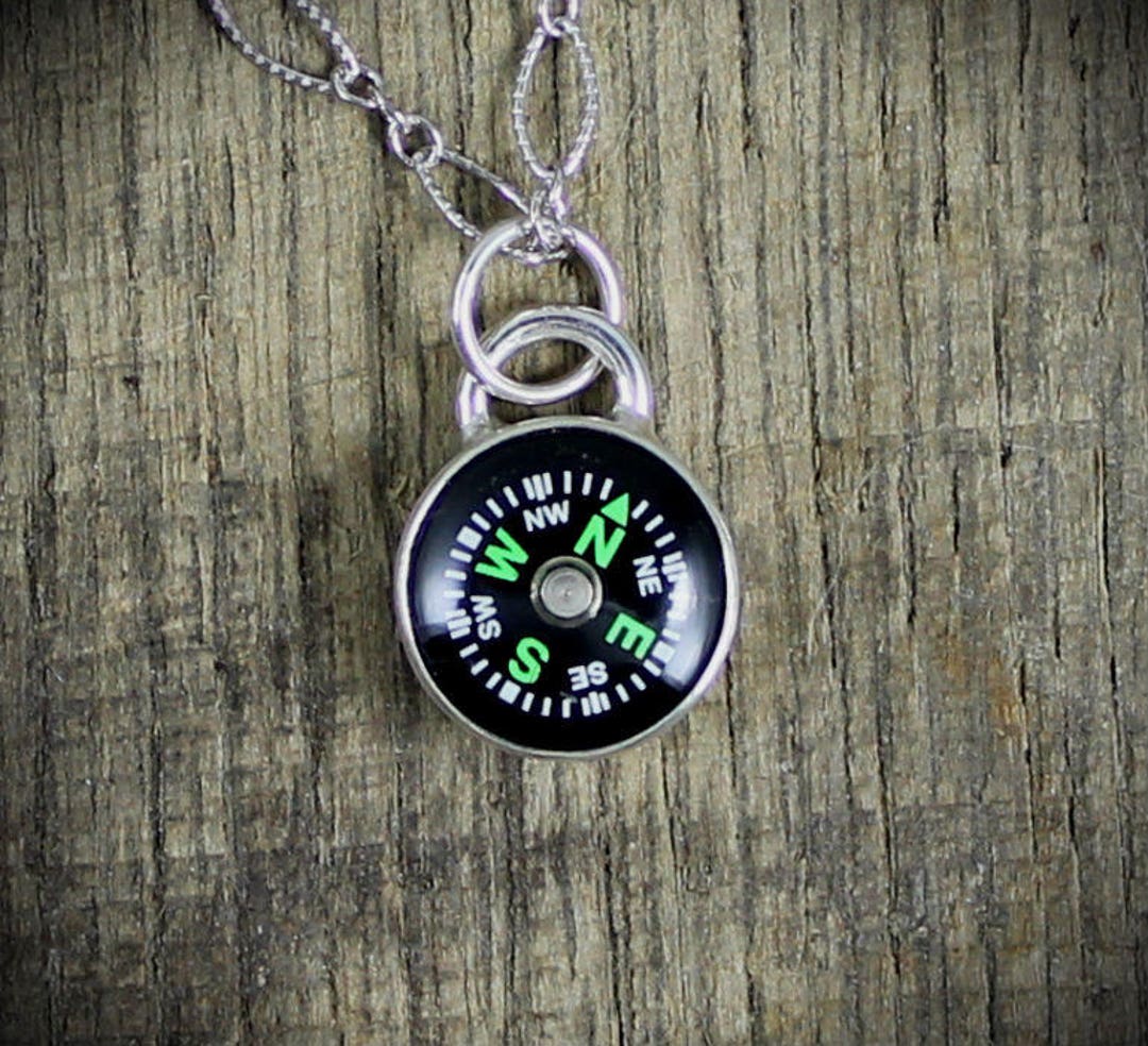 Working Compass Silver Pendant Necklace - MADE TO ORDER - Etsy